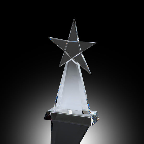 Evolving Star Elite Crystal Award | Engraved Star Trophy